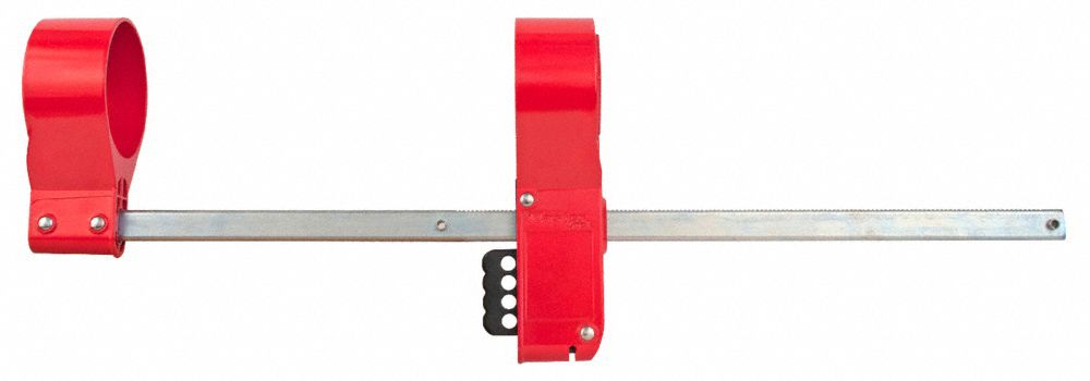 MASTER LOCK Blind Flange Lockout Device, Red/Black/Silver, 2.000 in to ...