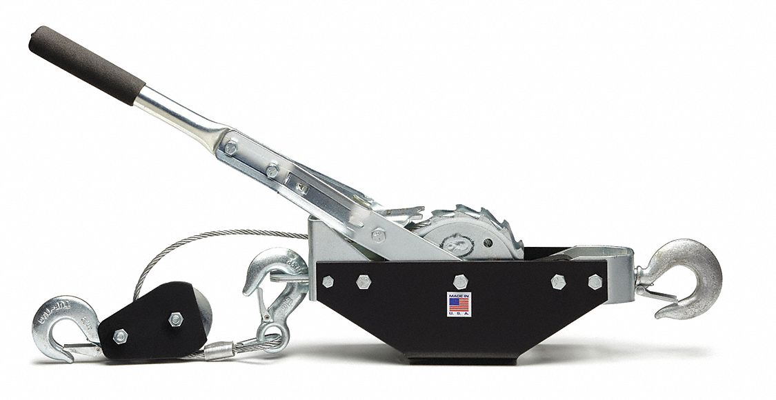 TUF-TUG Cable Ratchet Puller, 3000 lb. Pull Capacity, 25 ft. Cable or ...