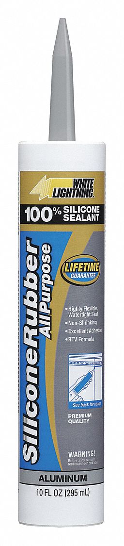 Silver Sealant, Silicone, 10.0 oz Cartridge - Grainger