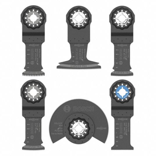 BOSCH Cutting Blade Set: 6 Blades, Cutting Blade, Metal/Wood, Round ...