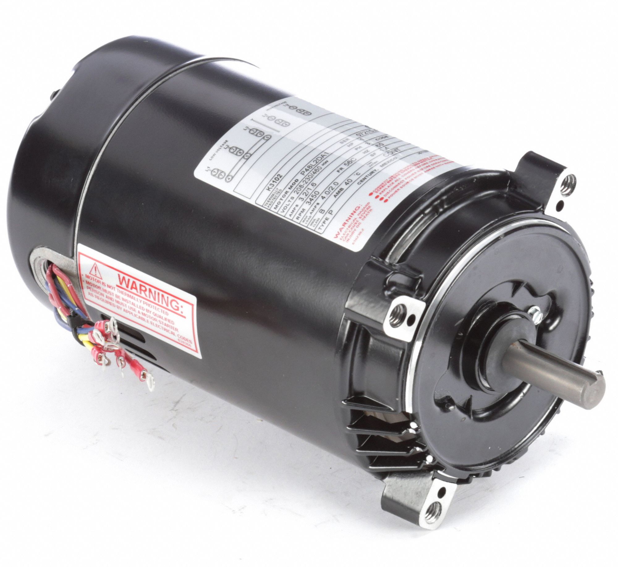 CENTURY Pool Filter Motor: Face Mounting, 1 HP, 1.4 Motor Service ...
