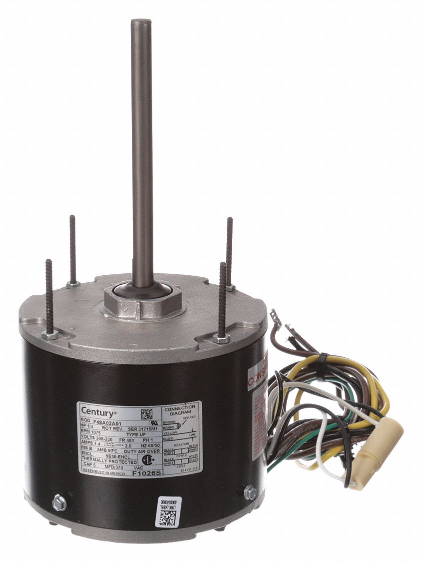 CENTURY, Stud Mount, Open Air Over, Condenser Fan Motor - 48Y569|F1026S ...