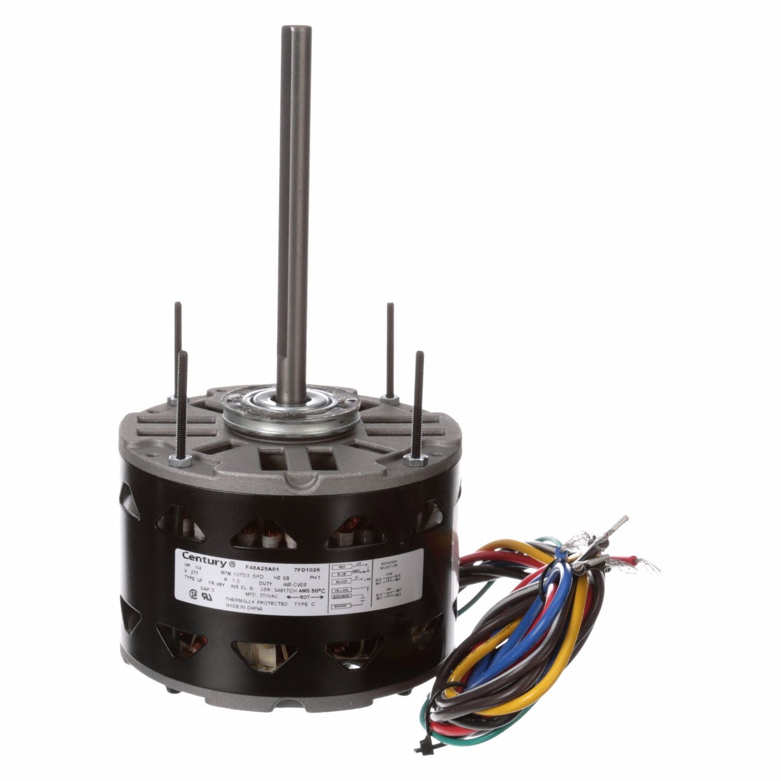 CENTURY, Resilient Ring/Stud, Permanent Split Capacitor, Direct Drive ...