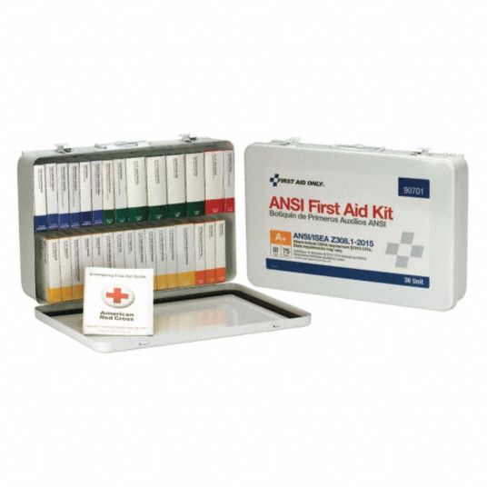 FIRST AID ONLY, 212 Components, ANSI/ISEA Z308.1-2015, First Aid Kit ...