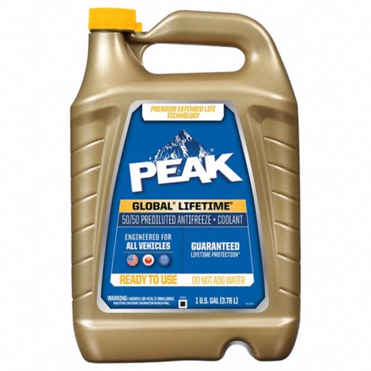 PEAK, Pre-Diluted 50/50, 1 gal Container Size, Antifreeze Coolant ...