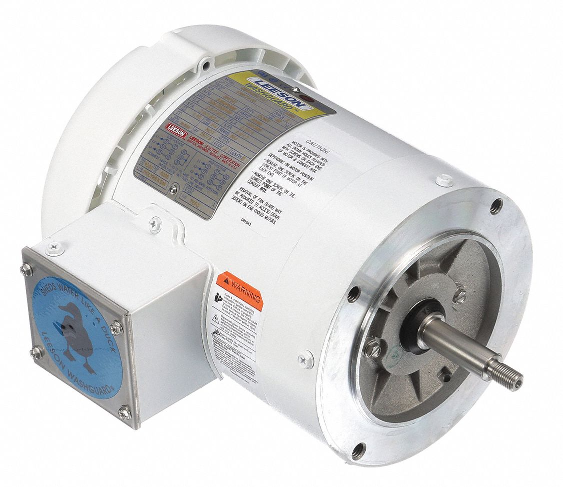 Washdown Jet Pump Motor, 3/4 HP, 3-Phase, Nameplate RPM 3450, Voltage ...