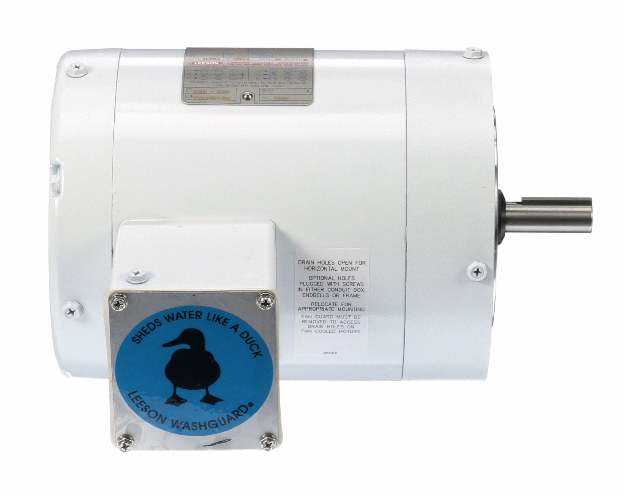 LEESON Washdown Motor, 1/2 HP, 56C Frame, 60/50 Hz - 48ZG17|116643.00 ...
