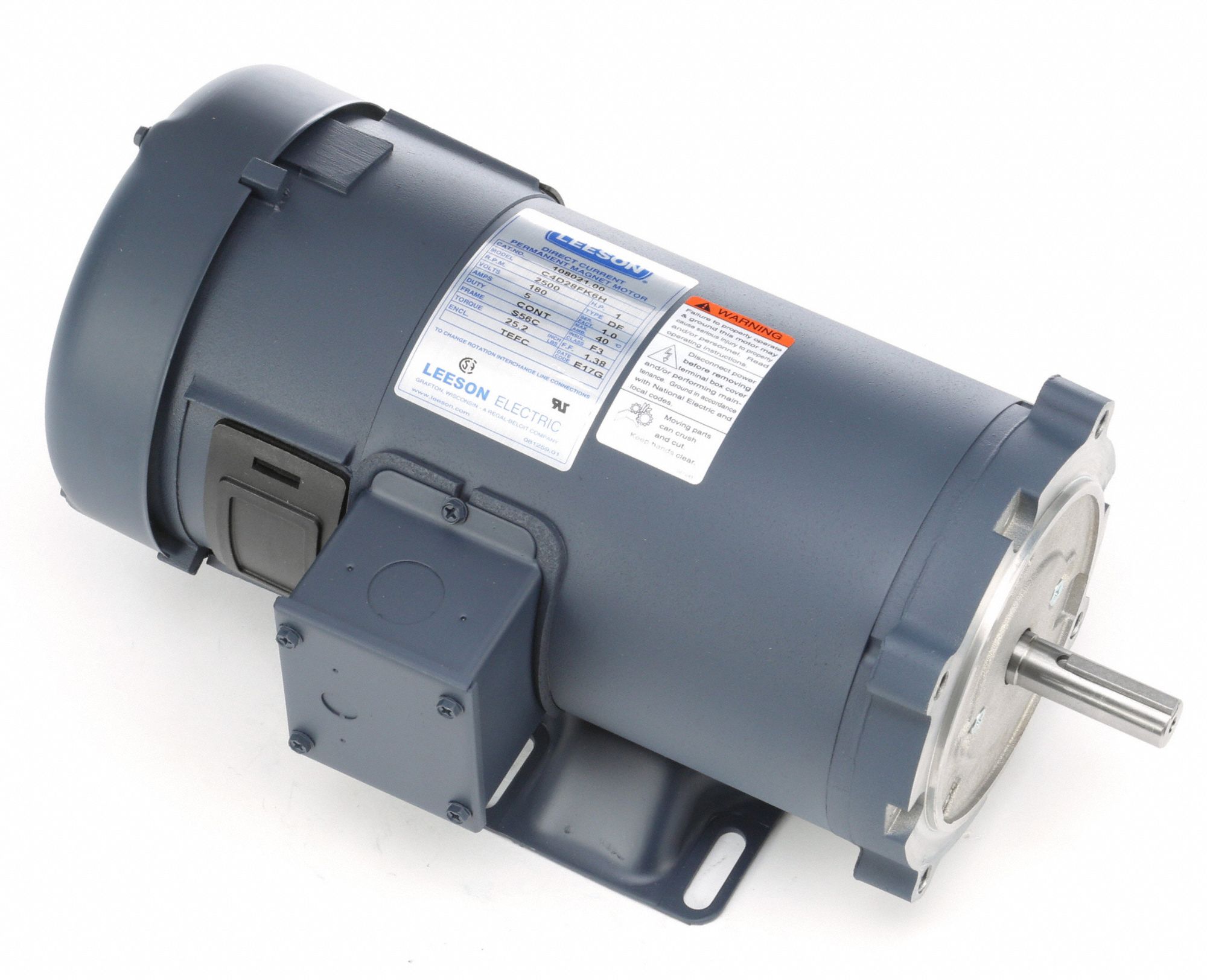 LEESON DC Permanent Magnet Motor: 1 HP, 2,500 Nameplate RPM, 56C Frame ...