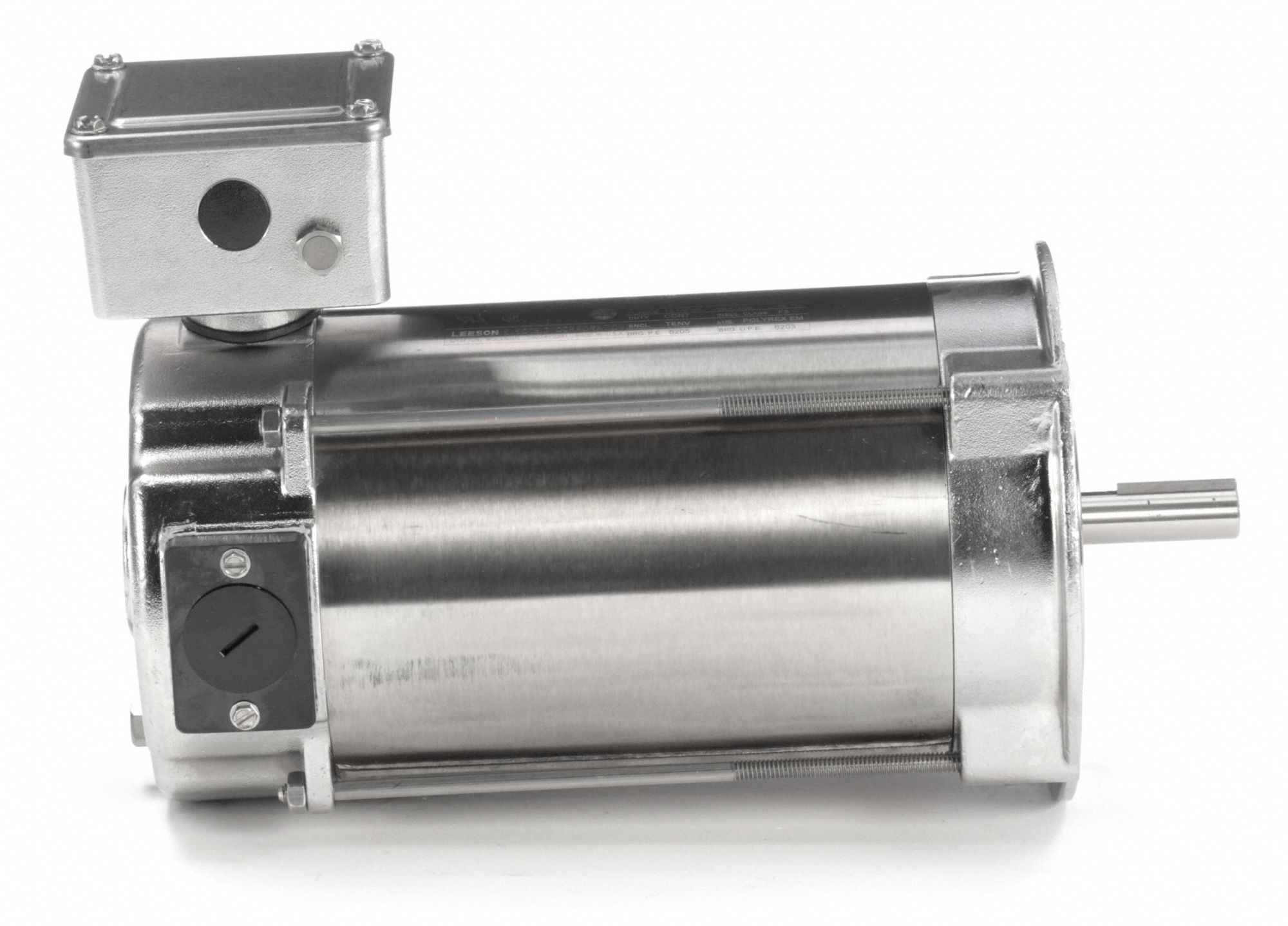 LEESON Washdown Motor: 1/3 HP, 1,750 Nameplate RPM, 56C Frame, Face ...