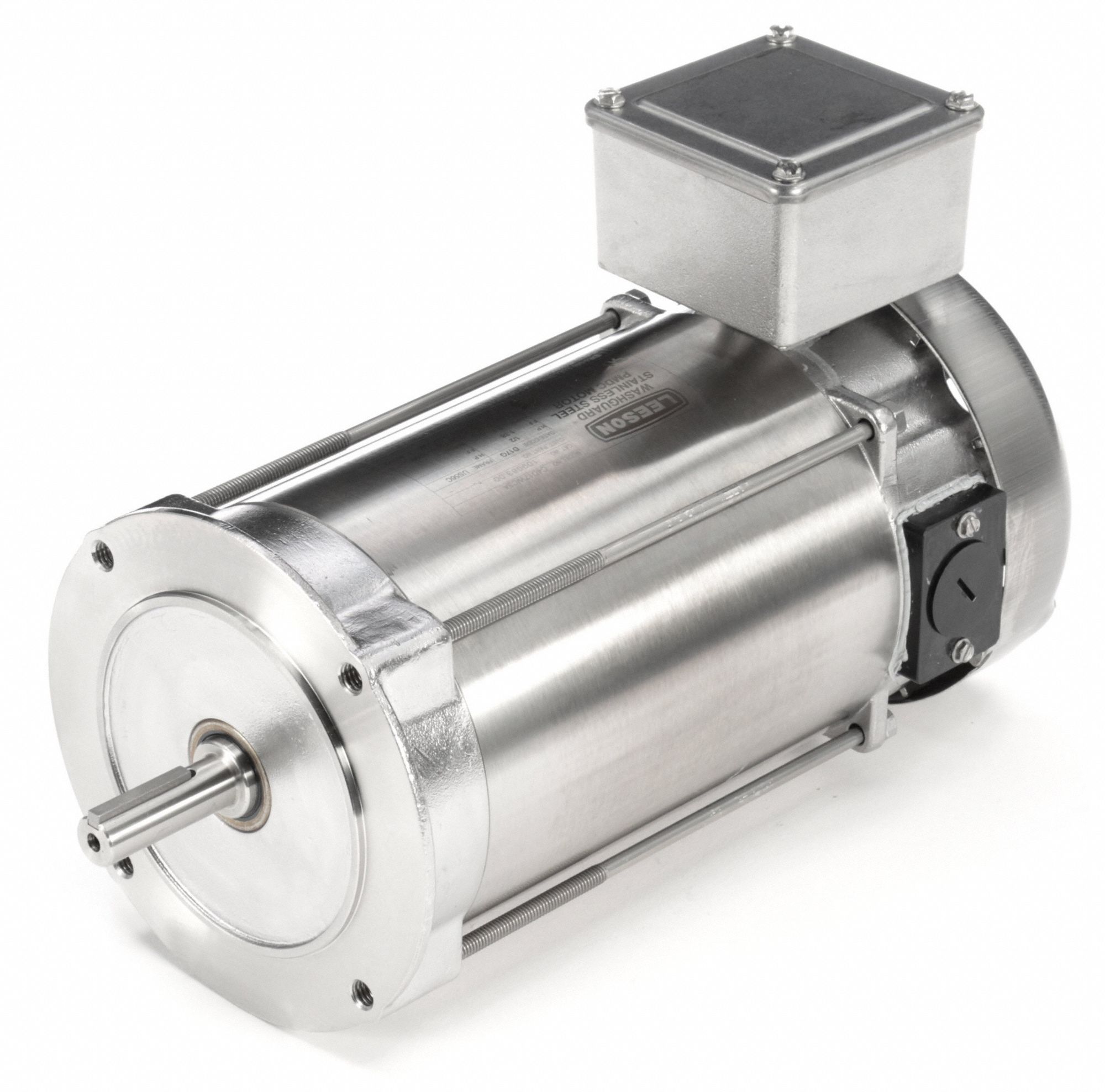 LEESON Washdown Motor: 1/2 HP, 1,750 Nameplate RPM, 56C Frame, Face ...
