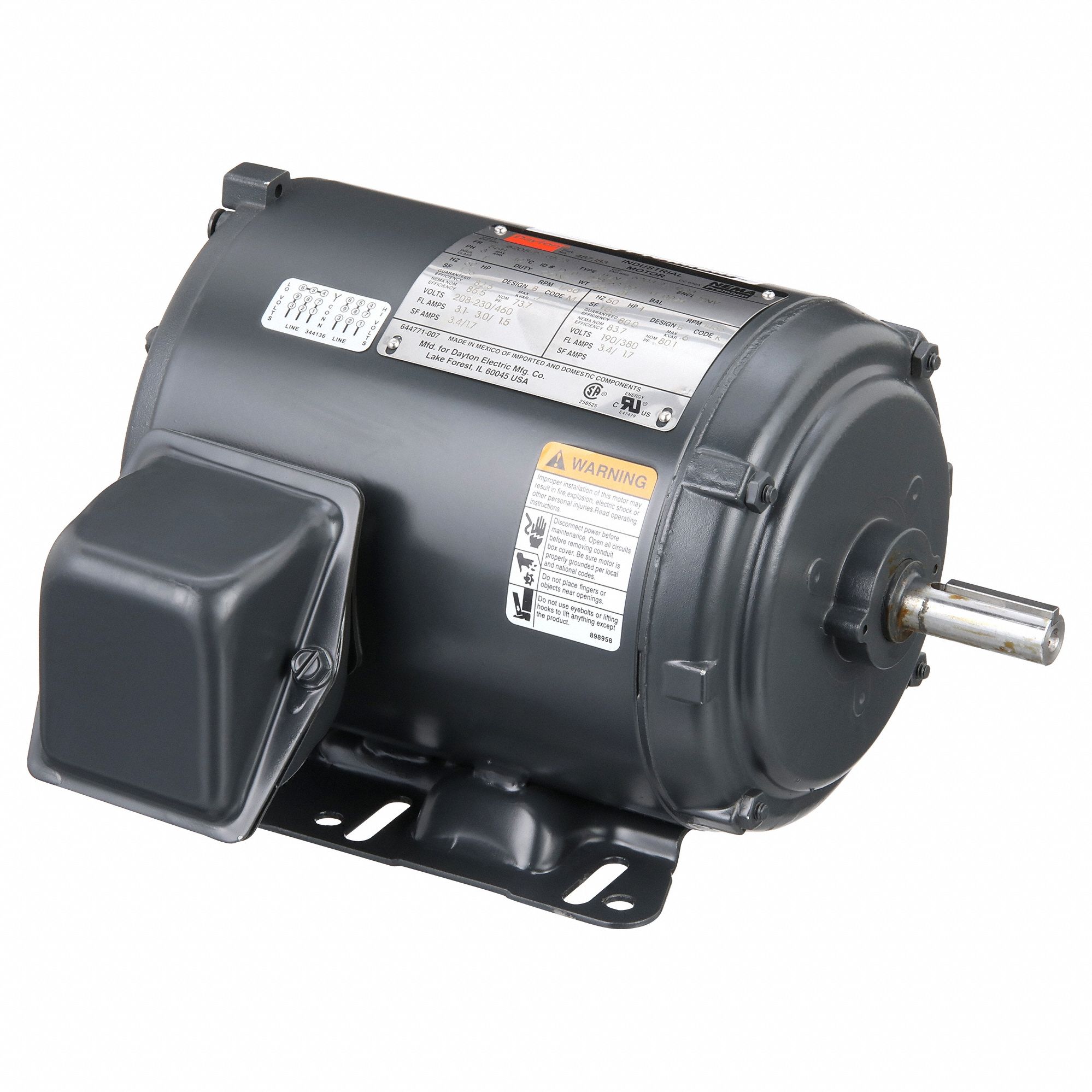DAYTON Motor de Uso General,1 HP,1750 rpm,56H - 48ZJ83 | 48ZJ83 ...