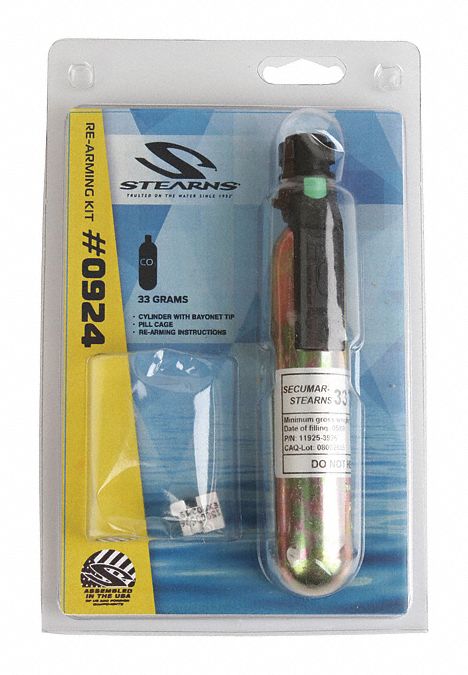 STEARNS PFD Rearming Kit, For Use With PFD 1280, 1281, 1439, 1443 ...
