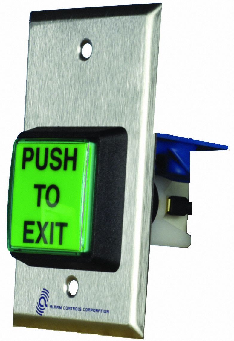 ALARM CONTROLS, 5 in Ht, 2 1/4 in Dp, Exit Push Button - 48ZW54|TS-2T ...