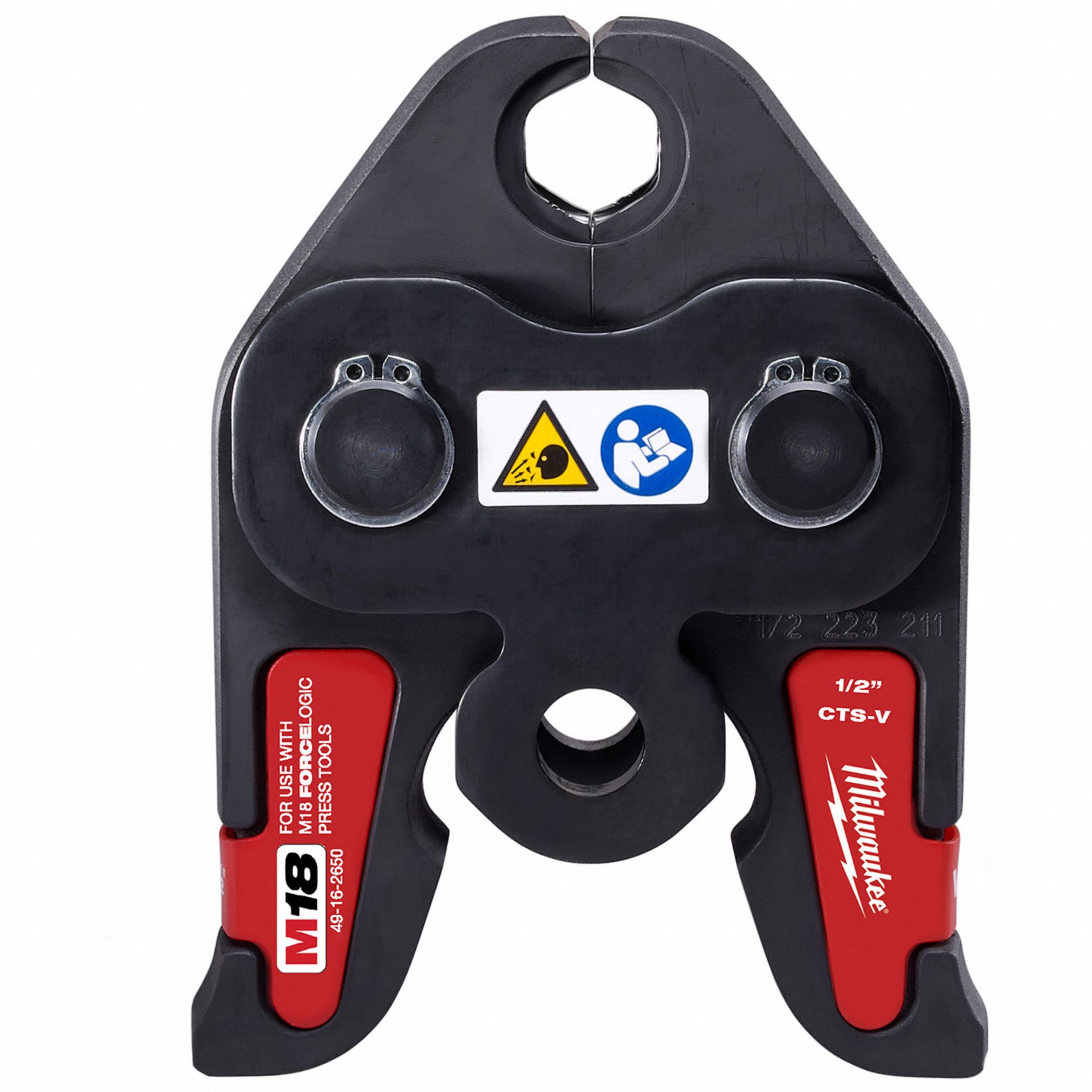 MILWAUKEE, 1/2 in Pipe, Copper (Plumbing)/Stainless Steel, Press Jaw ...