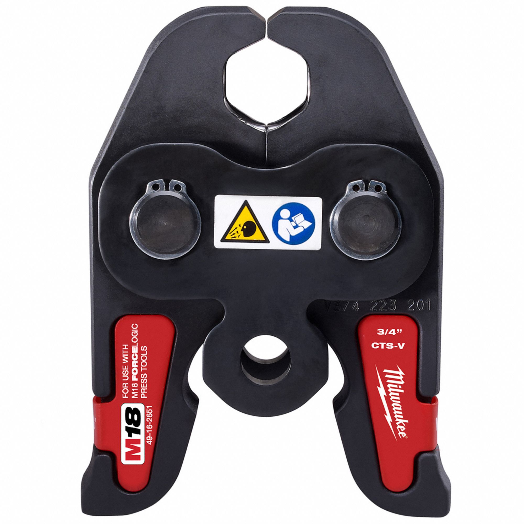 MILWAUKEE, 3/4 in Pipe, Copper (Plumbing)/Stainless Steel, Press Jaw ...