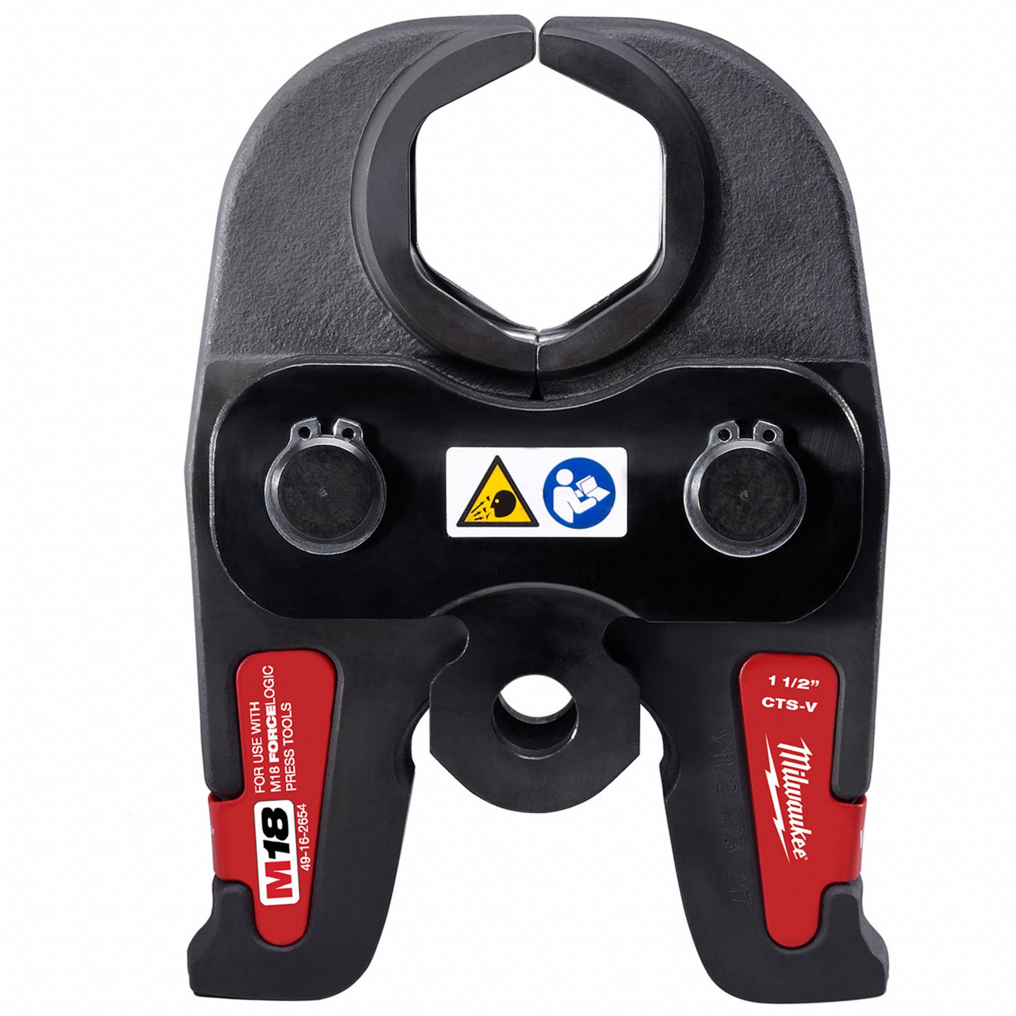 MILWAUKEE, 1 1/2 in Pipe, Copper (Plumbing)/Stainless Steel, Press Jaw ...