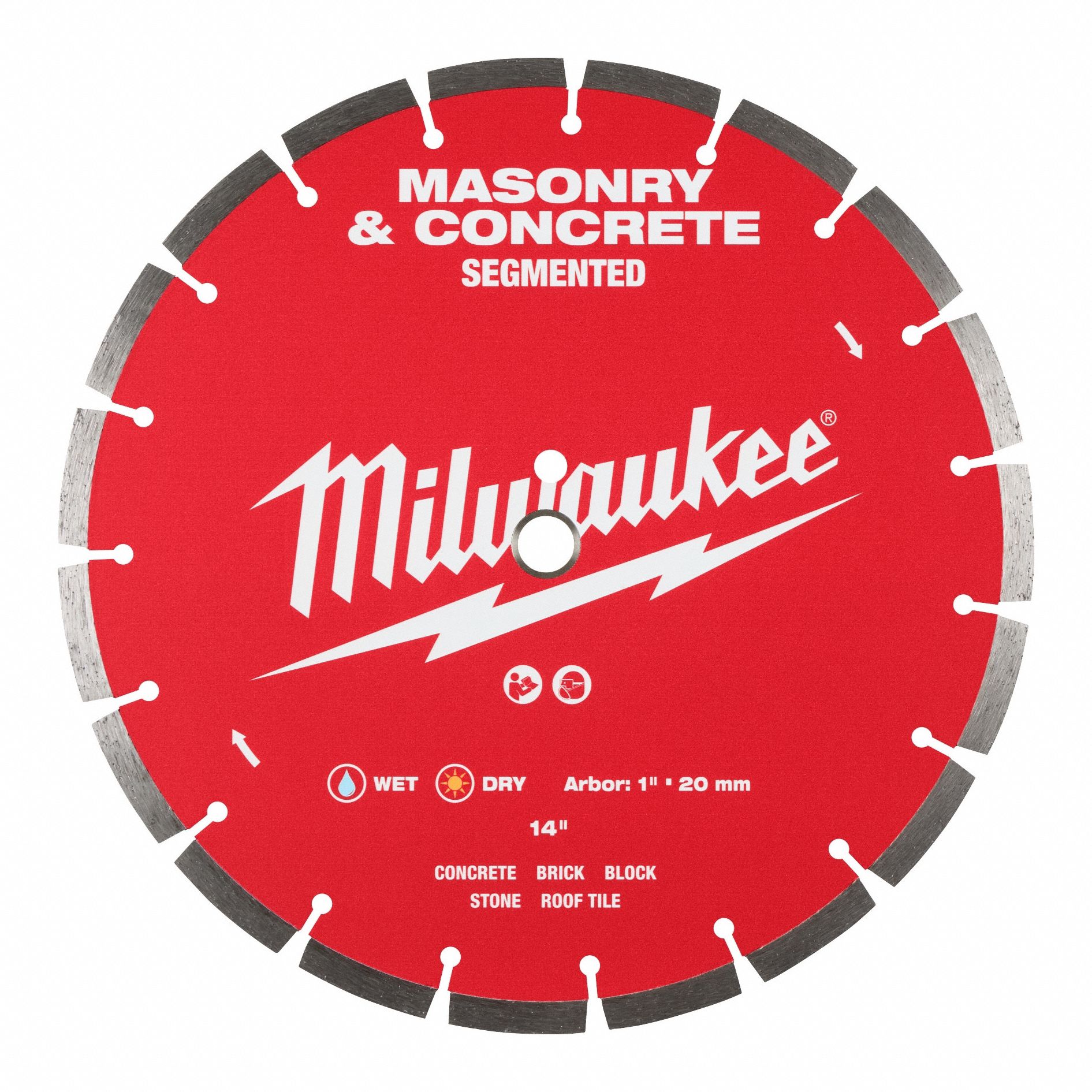 MILWAUKEE, Concrete/Masonry, 14 in Blade Dia., Diamond Saw Blade ...