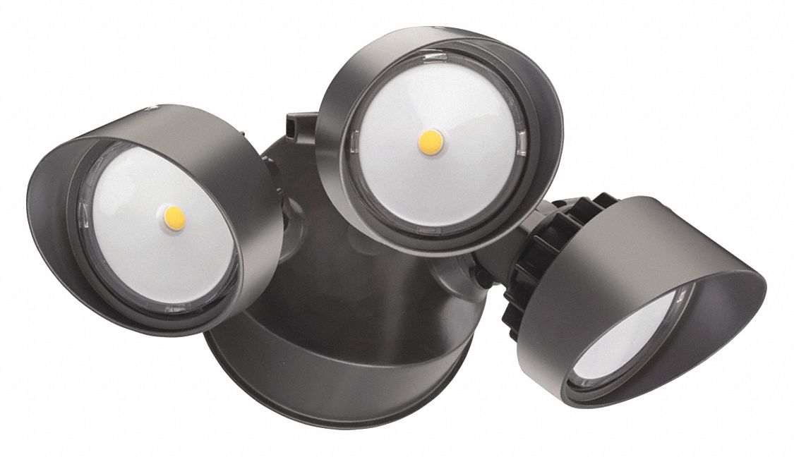 LED, 3 Lightheads, Adjustable Beam Security Light - 490P83|OLF 3RH 40K ...