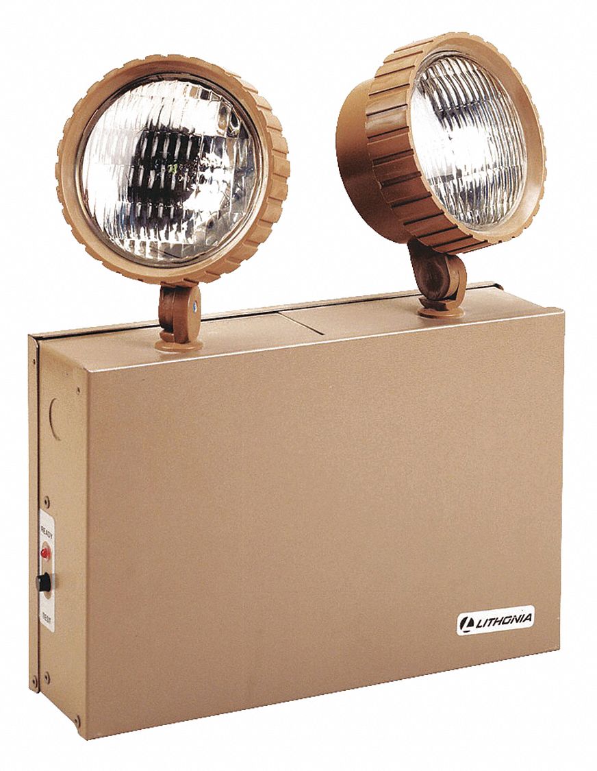 LITHONIA LIGHTING Emergency Light: Halogen, Indoor, 50 W Lamp Watt, 120 ...