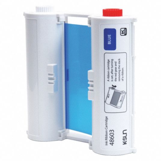 4 in x 1,181 ft, Blue, Label Printer Ribbon Cartridge - 490R38|48603 ...