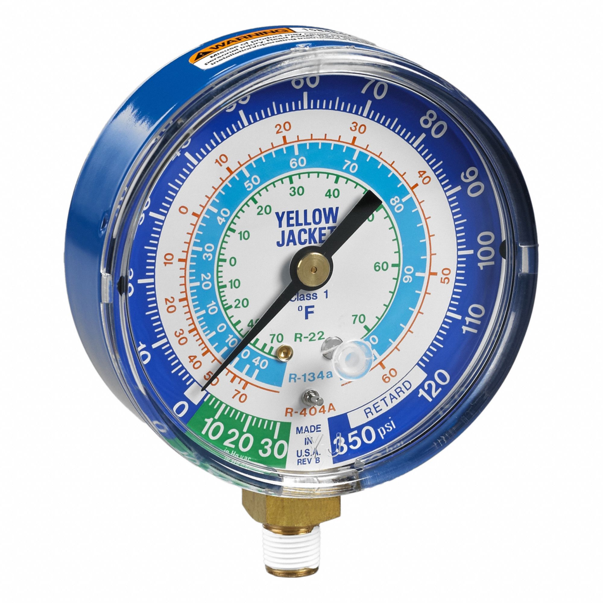 YELLOW JACKET, Low Side Gauge, 0 psi to 120 psi, Low Side Gauge ...