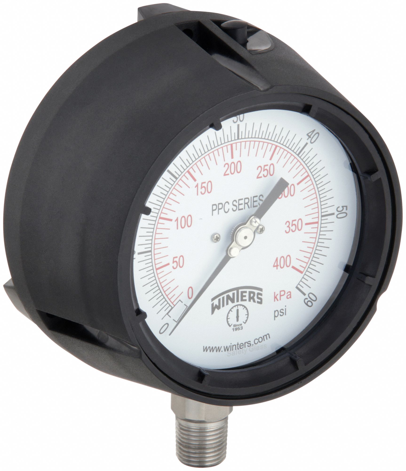 WINTERS, 0 psi to 60 psi, White, Process Pressure Gauge - 491D01 ...