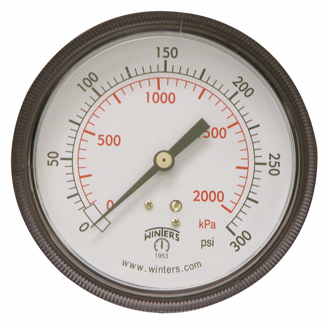 WINTERS, U-Clamp, 0 psi to 300 psi, Panel-Mount Pressure Gauge - 491D65 ...