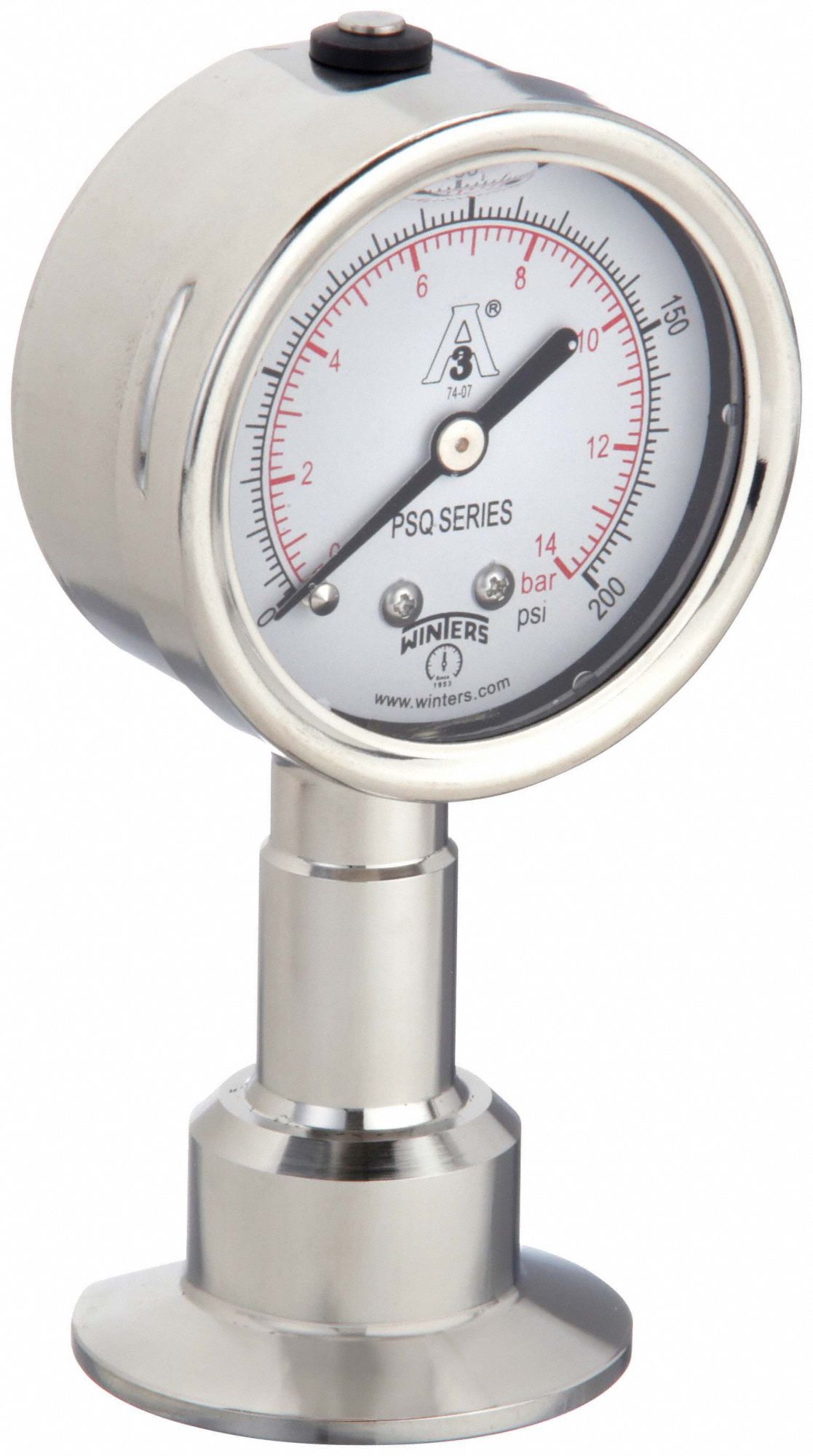 WINTERS, 0 psi to 200 psi, 2 1/2 in Dial, Pressure Gauge - 491G27 ...