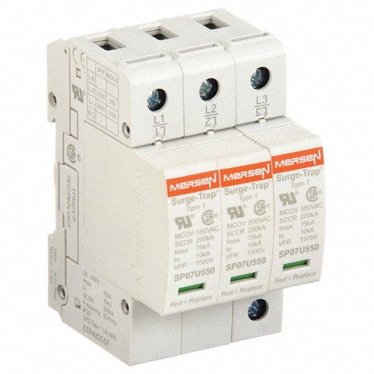 MERSEN, Three Phase, 480V AC Delta, Surge Protection Device - 491G67 ...