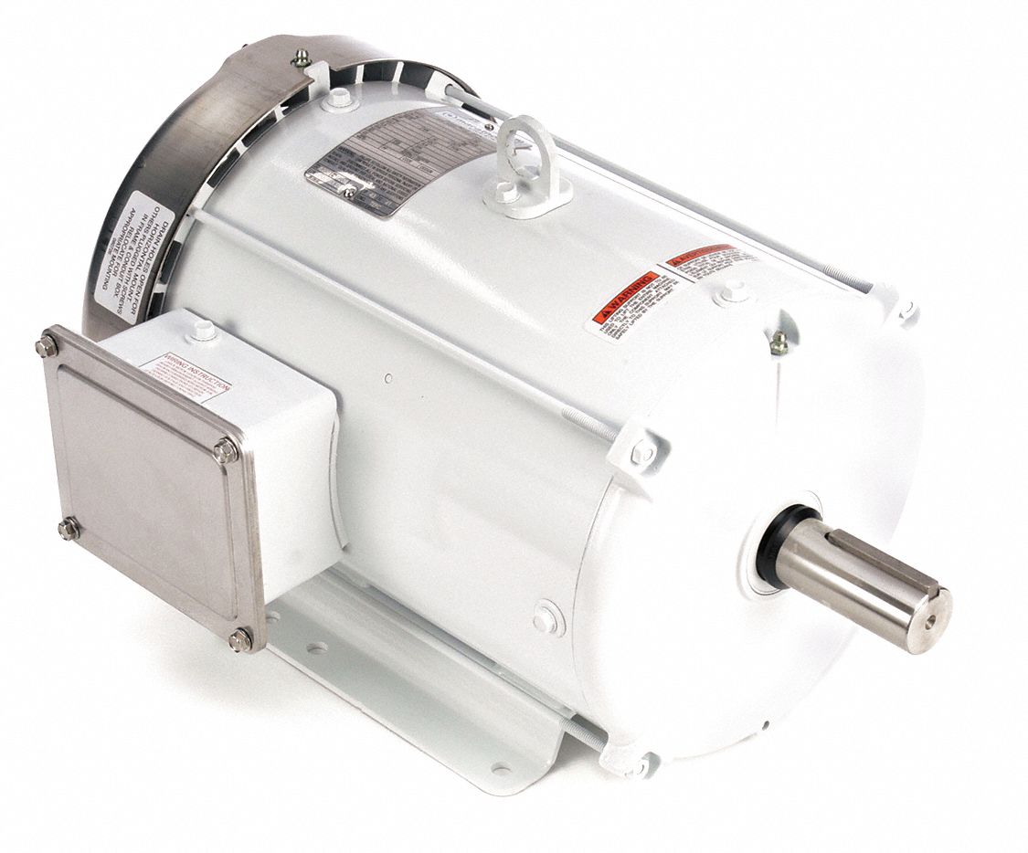 Washdown Motor, 7-1/2 HP, 3-Phase, Nameplate RPM 1765, Voltage 208-230/ ...