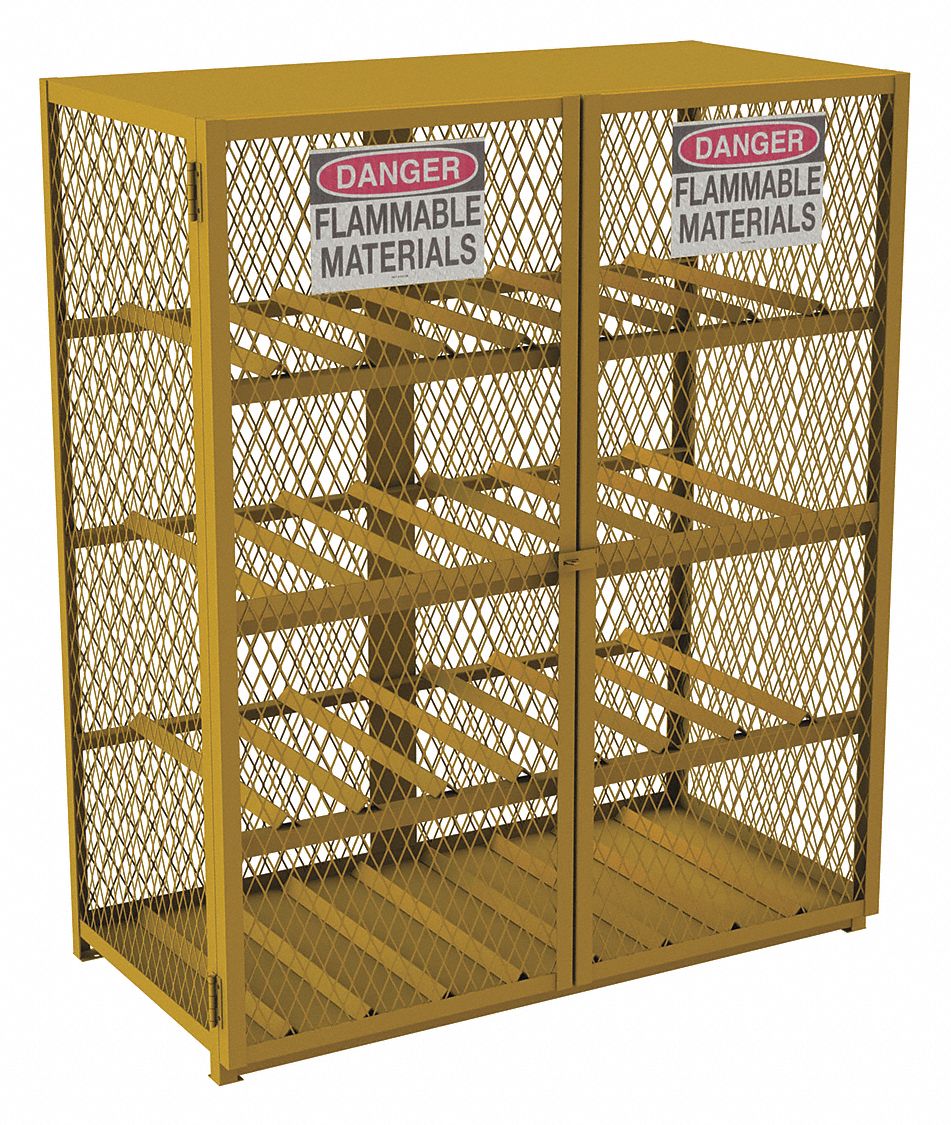 16 Horizontal Cylinders, 60 in x 30 in x 71 3/4 in, Cylinder Storage ...