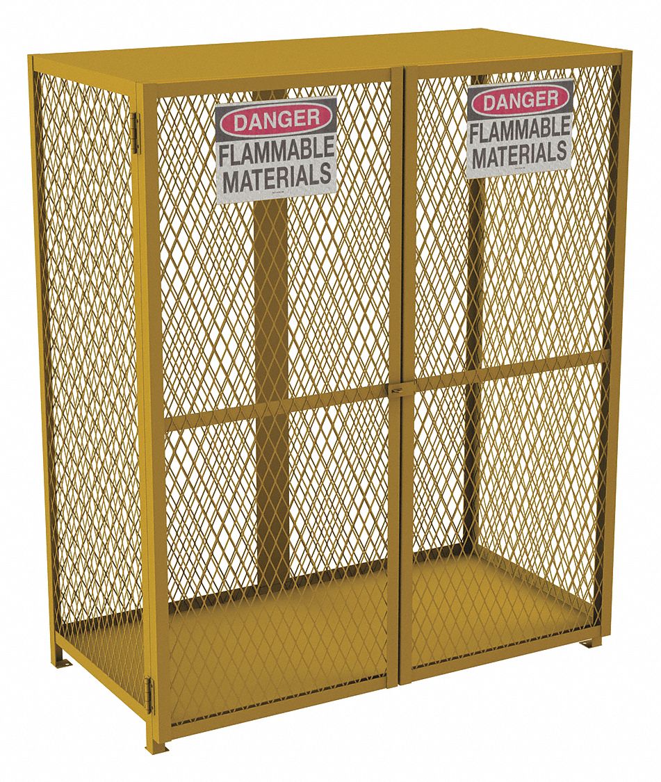 18 Vertical Cylinders, 60 in x 30 in x 71 3/4 in, Cylinder Storage ...