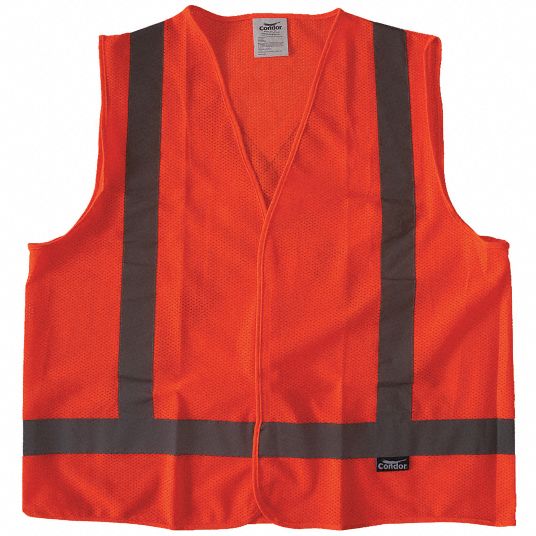 CONDOR, X, 2XL, High-Visibility Vest - 491R83|491R83 - Grainger