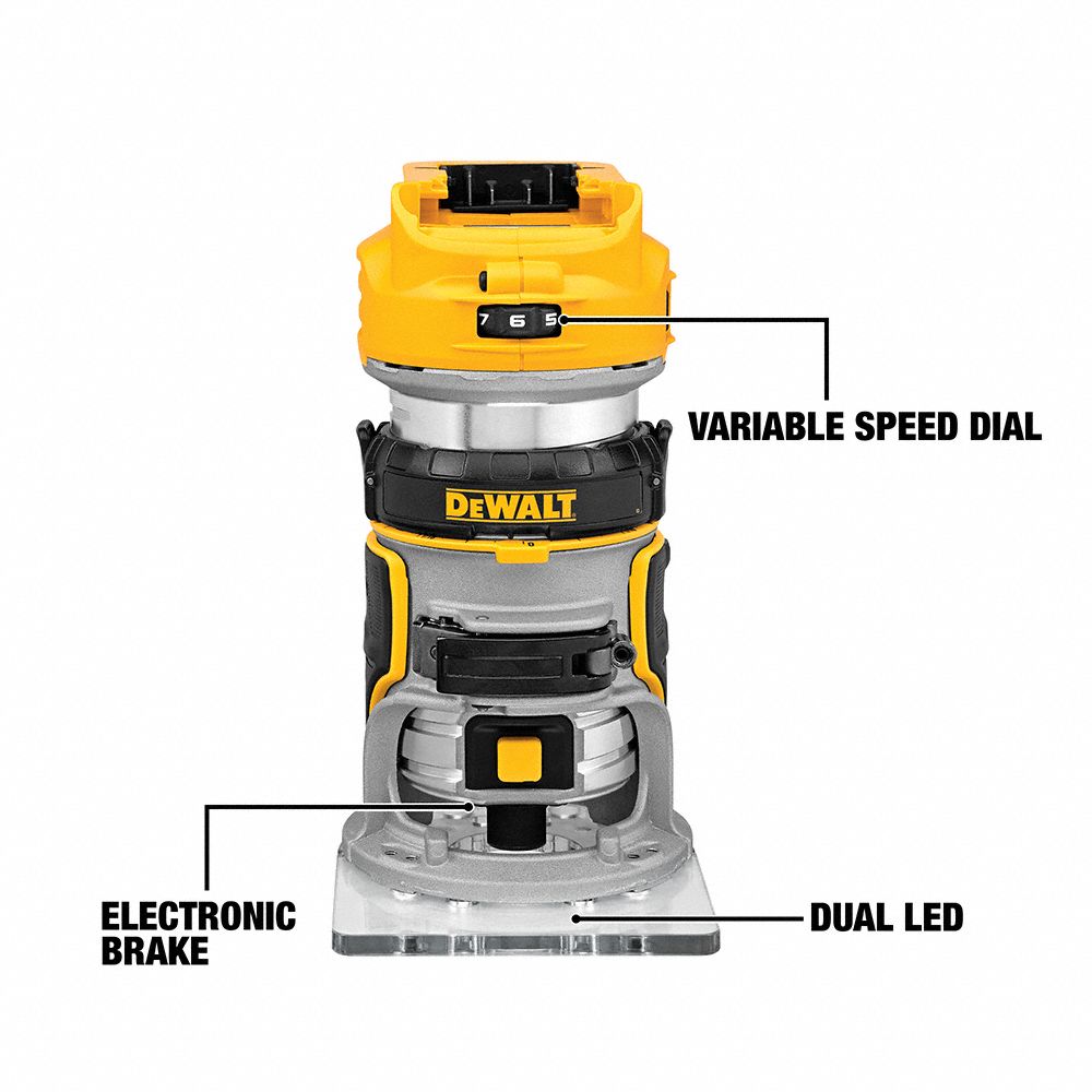 DEWALT Cordless Compact Router: 20V MAX*, Bare Tool, Fixed Base, 1.25 ...