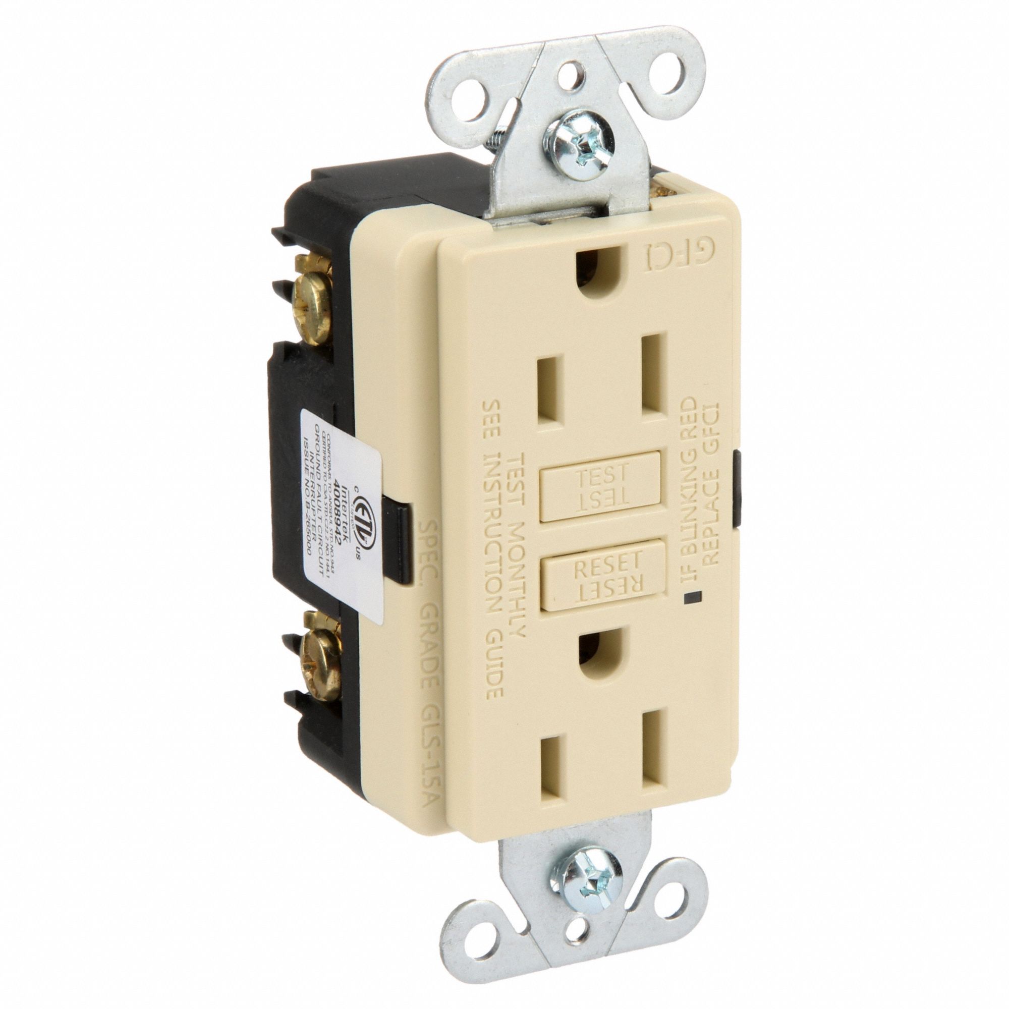 Duplex, Ivory, GFCI Receptacle - 492P65|62168 - Grainger