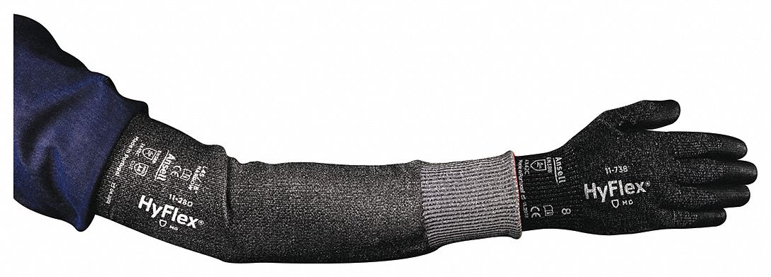 HYFLEX, ANSI/ISEA Cut Level A4, Intercept™ ( 15 ga ), Cut-Resistant Sleeve - 436A72|11-280 ...