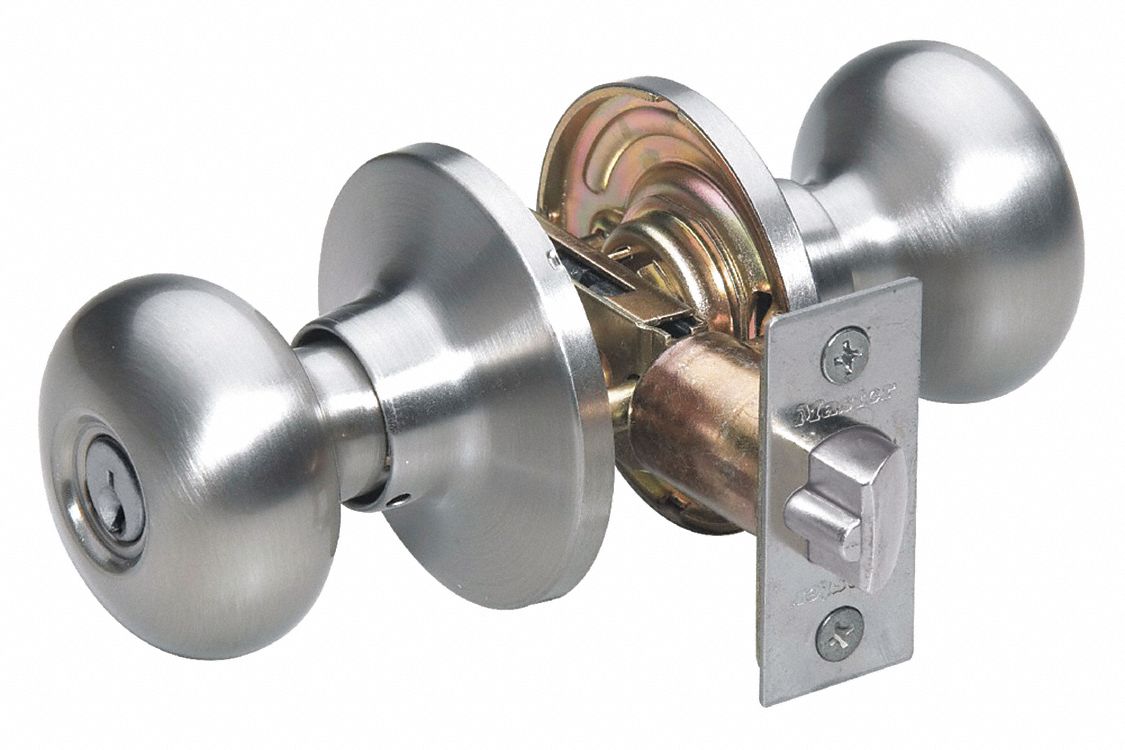 MASTER LOCK, Office Knob Locksets, Nickel, Door Lockset - 492U92 ...