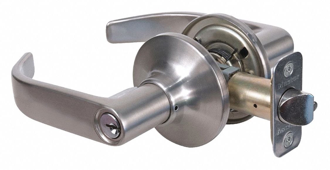 MASTER LOCK, Office Lever Locksets, Nickel, Door Lockset - 492U95 ...