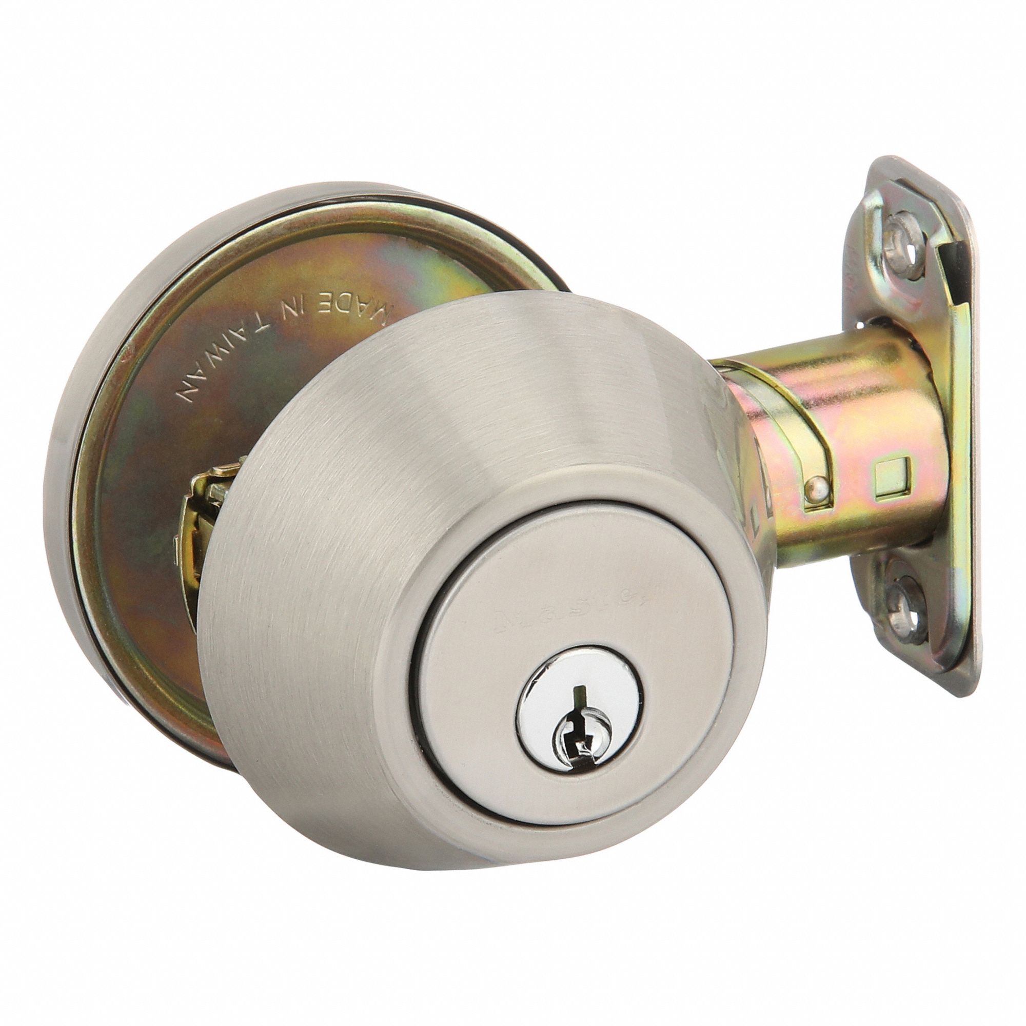 MASTER LOCK, Cylindrical, 1 3/8 in Door Thick - Max, Deadbolt Lock ...