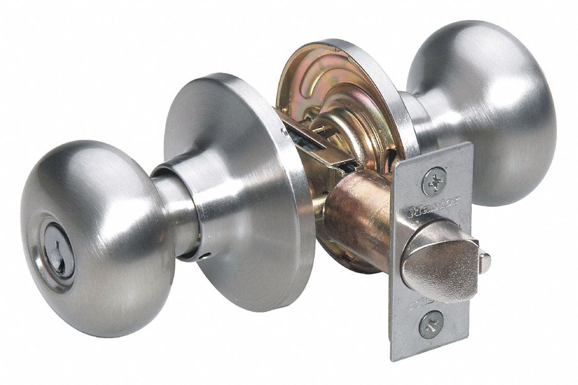 MASTER LOCK, Storeroom Knob Locksets, Nickel, Door Lockset - 492V69 ...