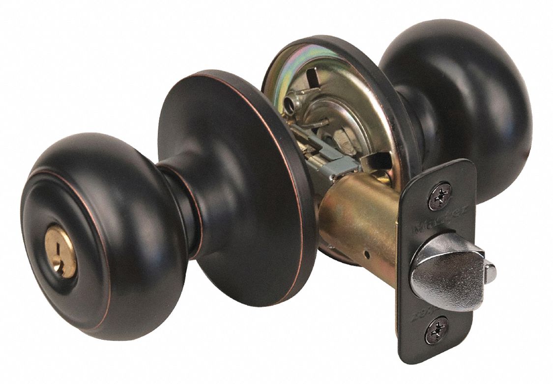 MASTER LOCK, Office Knob Locksets, Bronze, Door Lockset - 492W34 ...