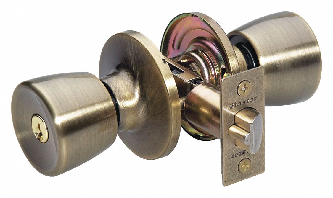MASTER LOCK, Office Knob Locksets, Brass, Door Lockset - 492W55 ...