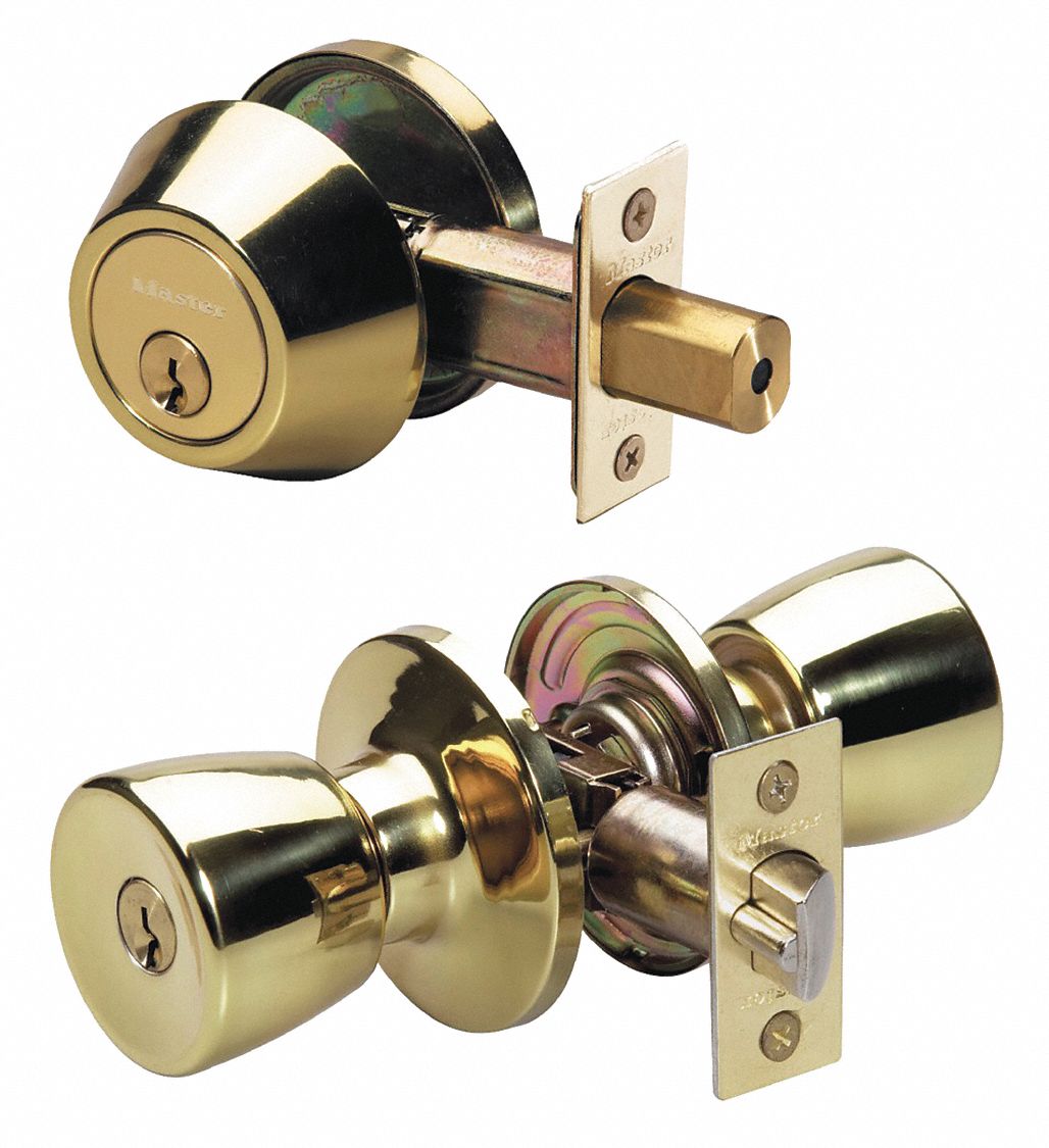 MASTER LOCK, Office Knob Locksets, Brass, Door Lockset - 492X05 ...
