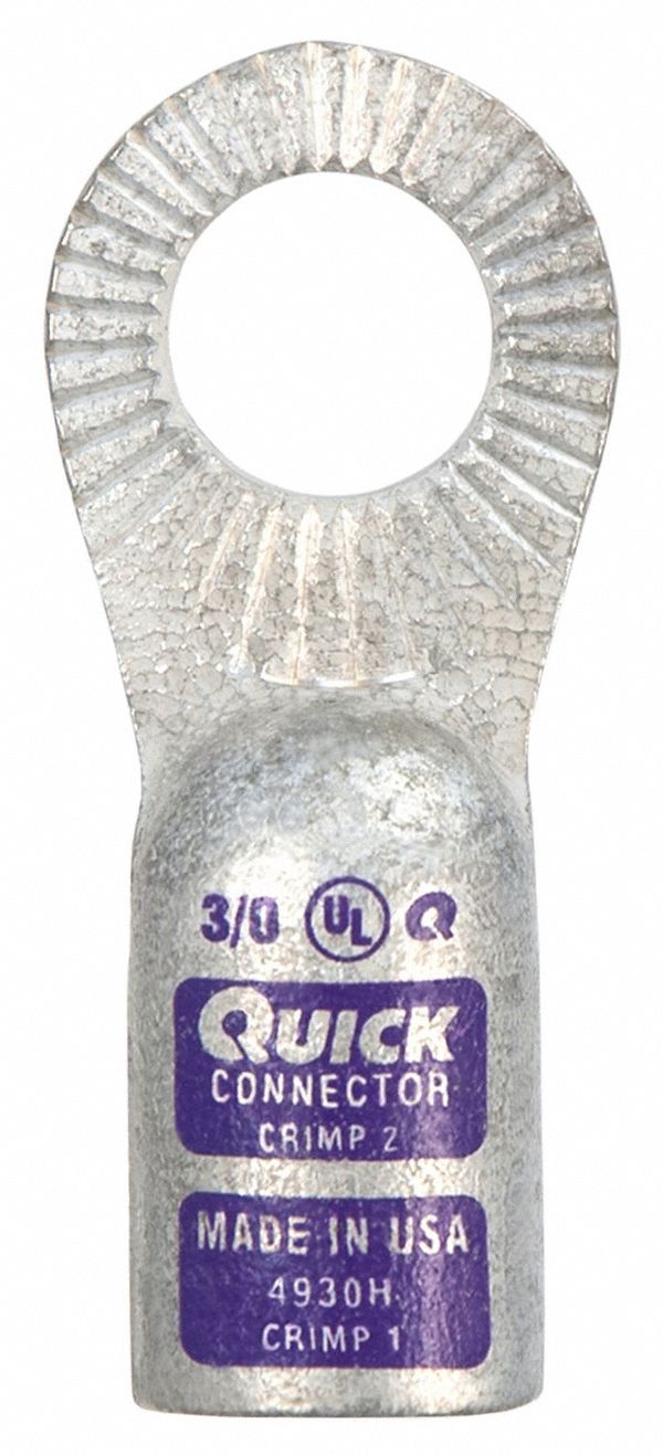 QUICKCABLE One-Hole Lug Compression Connector: Locking Lug, Crimp, Tin ...