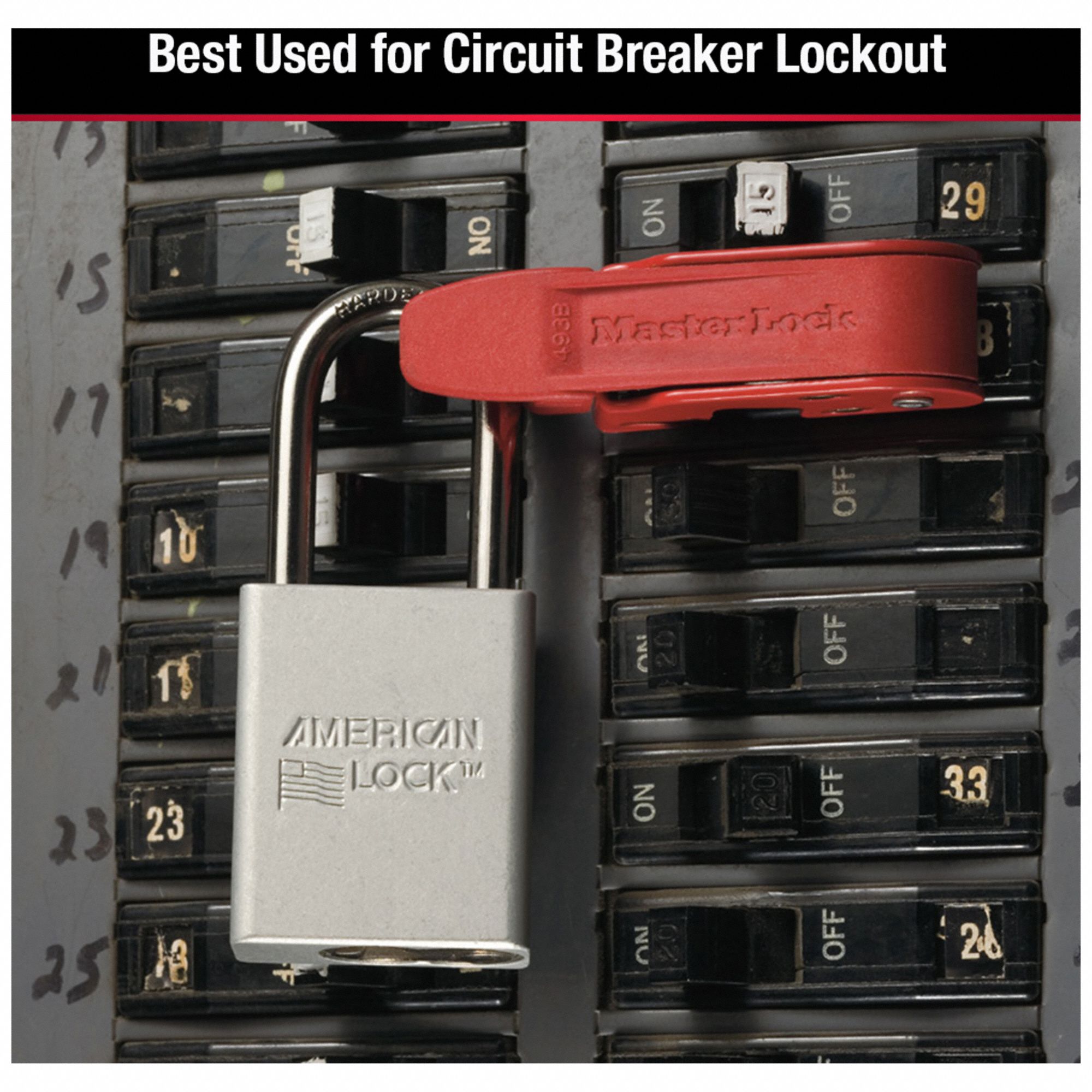 MASTER LOCK Circuit Breaker Lockout: Clamp-On, For 120/240V AC Volt ...