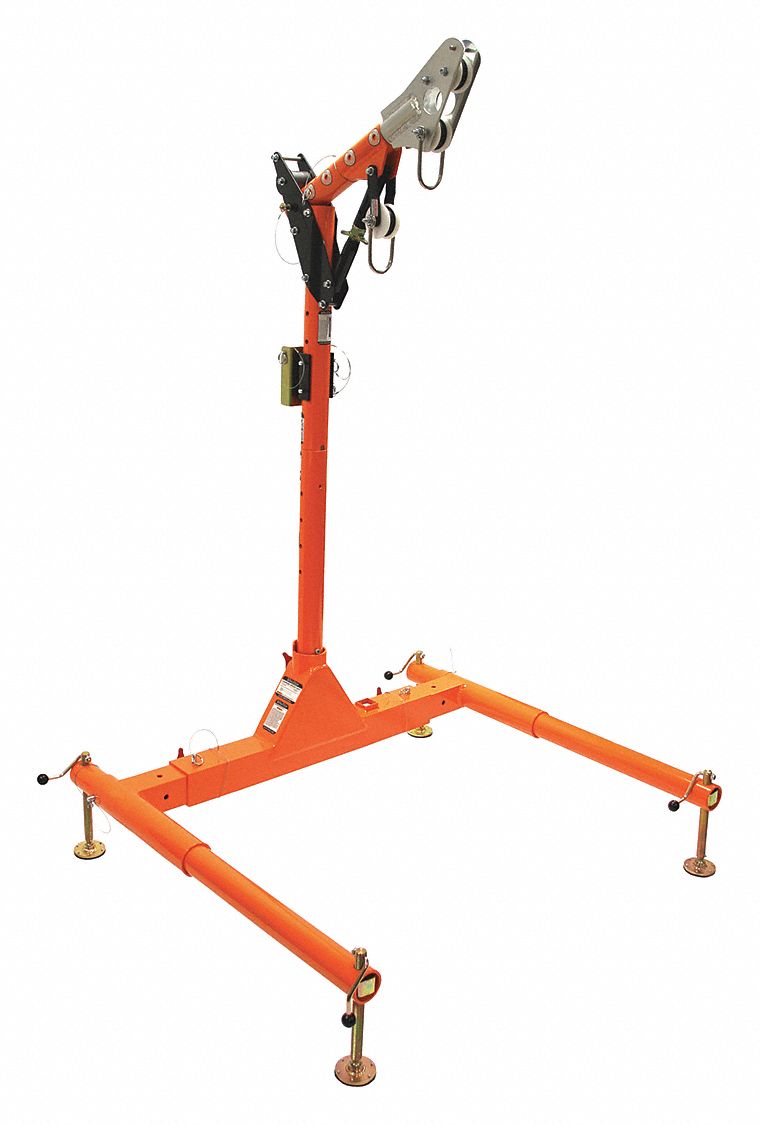 FALLTECH, Floor/Manhole/Tank Mnt, 3 1/8 ft Min Base Wd, Confined Space ...