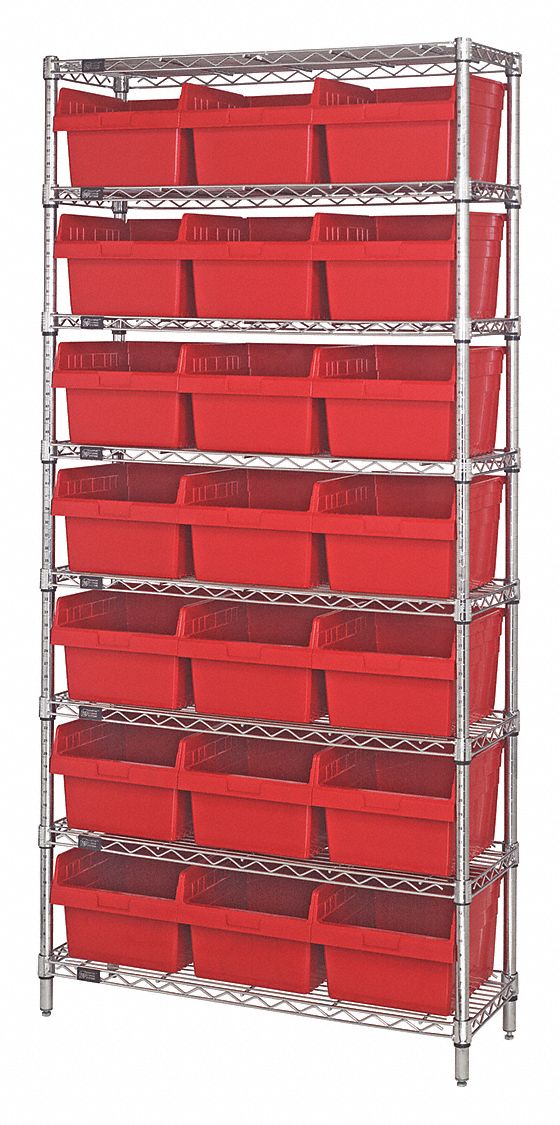 QUANTUM STORAGE SYSTEMS, 12 in x 36 in x 74 in, 1 Sided, Bin Shelving ...