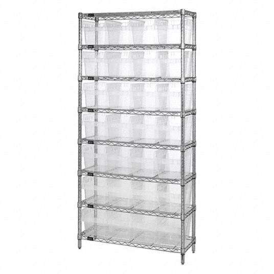 QUANTUM STORAGE SYSTEMS, 12 in x 36 in x 74 in, 1 Sided, Bin Shelving ...