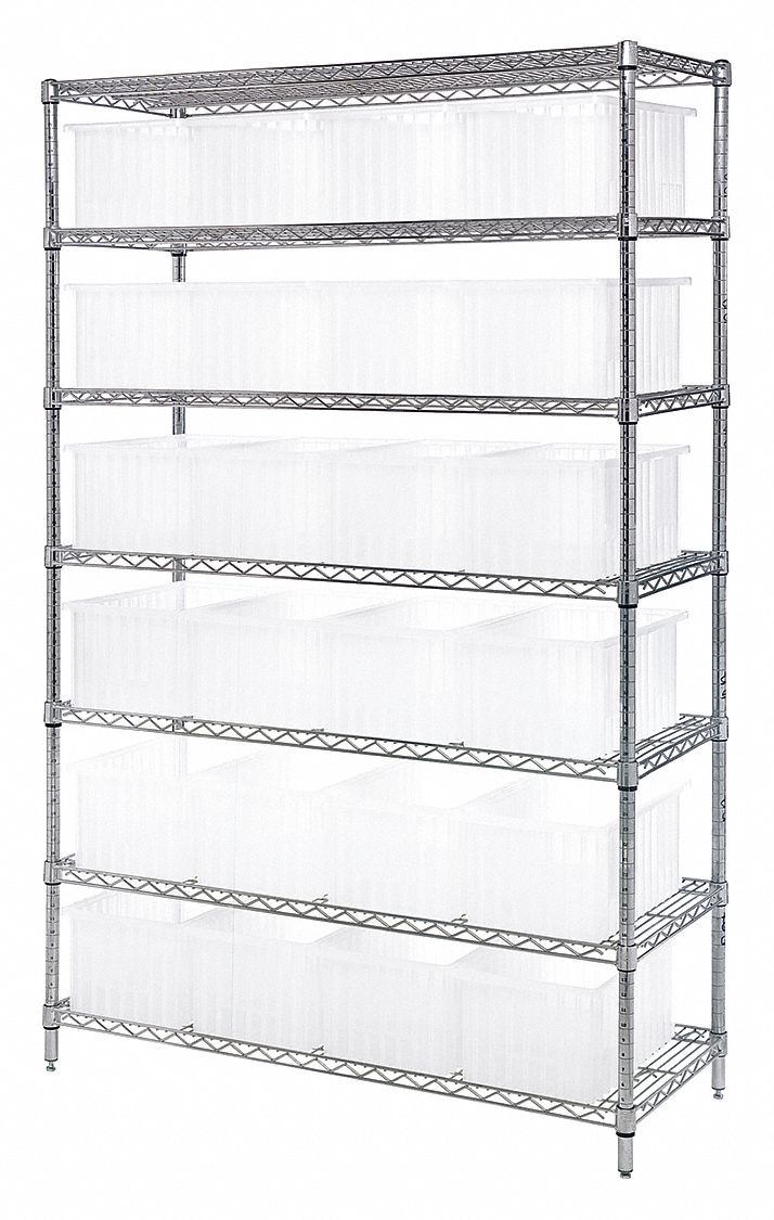 QUANTUM STORAGE SYSTEMS, 48 in x 18 in x 74 in, 1 Sided, Bin Shelving ...