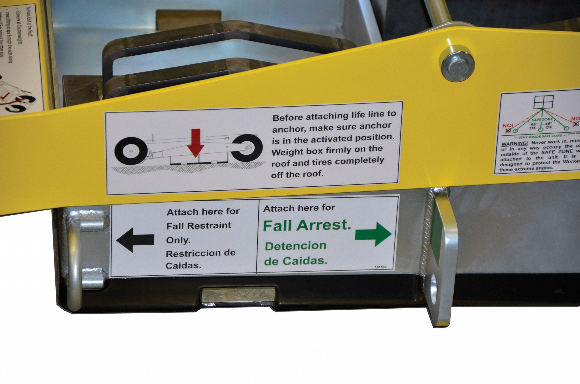 GARLOCK SAFETY SYSTEMS Mobile Tie Off Point, Counterweight, Steel, 5000 ...